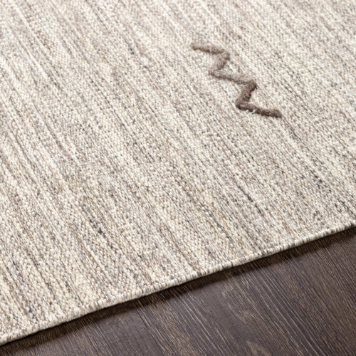 AllModern Bodie Handmade Hanwoven Wool Light Gray/Light Brown Rug ...