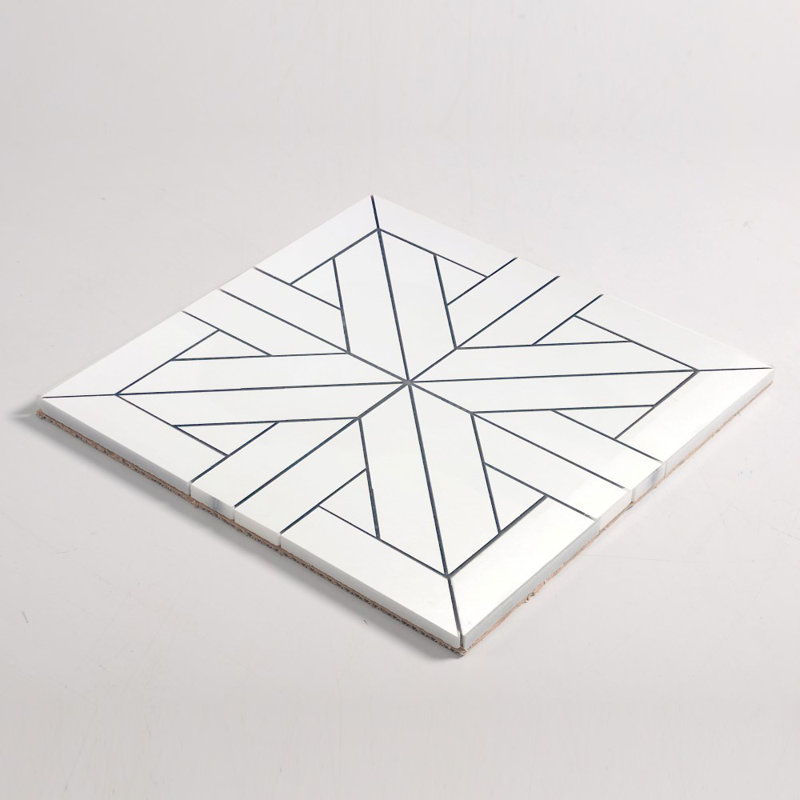 Maricera Parque 12"X12" Porcelain Snow White Wall & Floor Mosaic Tile ...