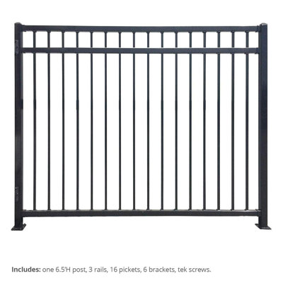XCEL 60'' H x 78'' W Black Metal Fencing & Reviews | Wayfair