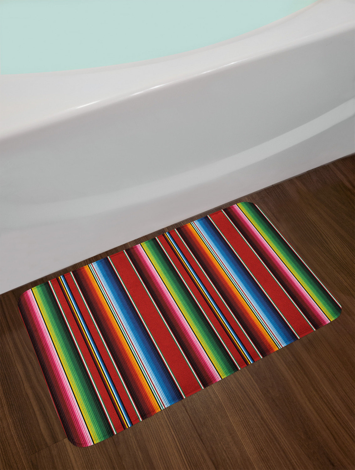 Bless international Mexican Serape Vertical Lines Latino Bath Rug | Wayfair