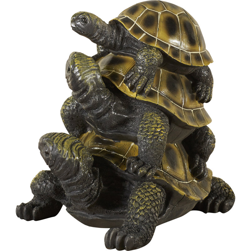 Design Toscano Three's A Crowd Stacked Turtle Statue & Reviews | Wayfair