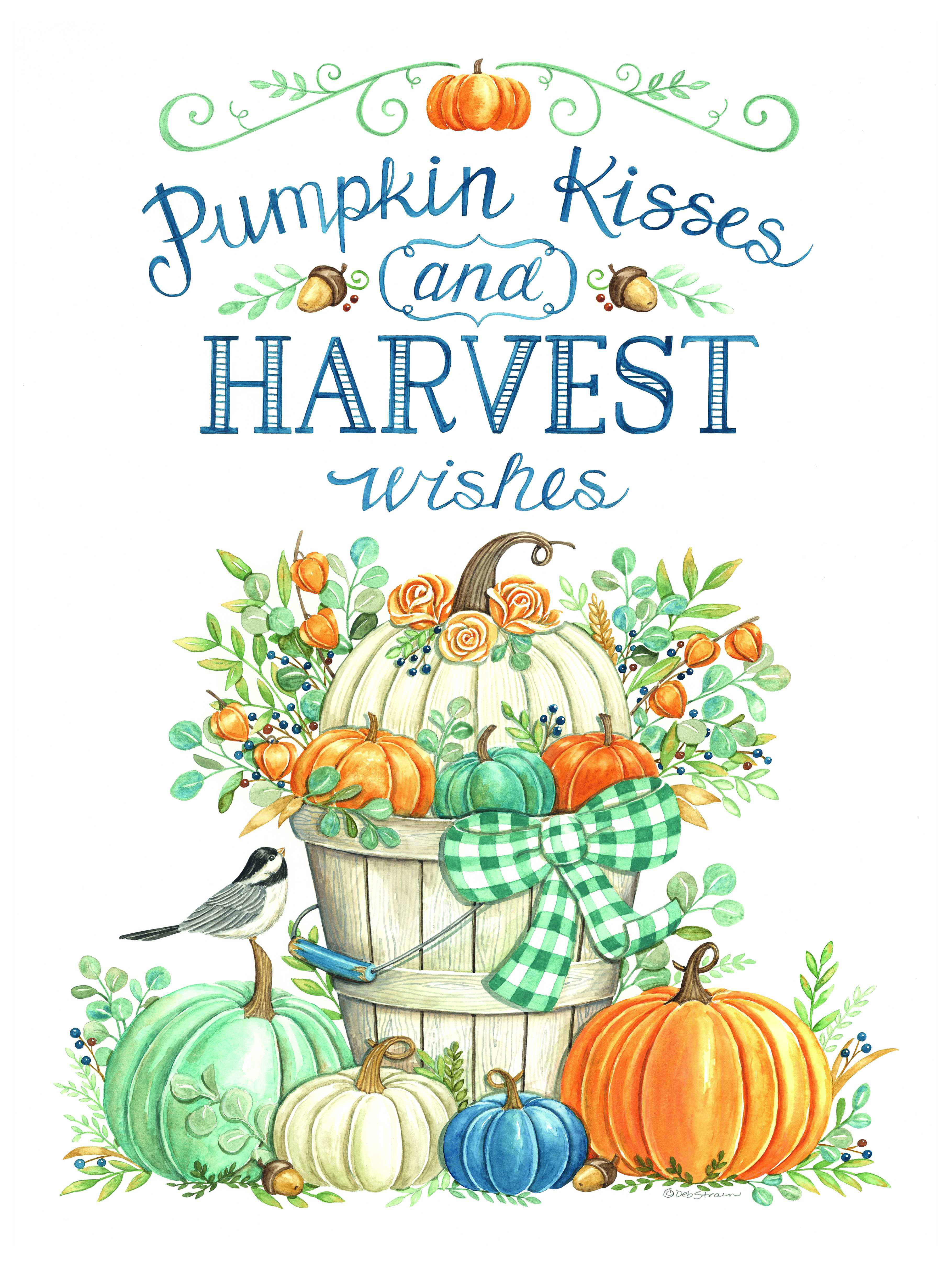 August Grove® Pumpkin Kisses And Harvest Wishes by - Wrapped Canvas ...