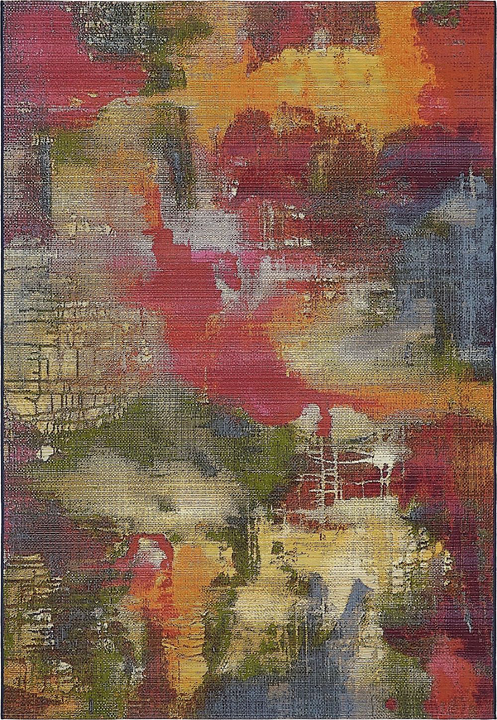 Ebern Designs Outdoor Veranda Area Rug Magenta Color & Reviews | Wayfair