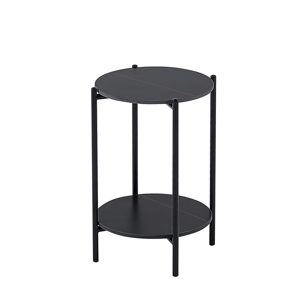 Hokku Designs 2-Layer End Table With Whole Marble Tabletop | Wayfair