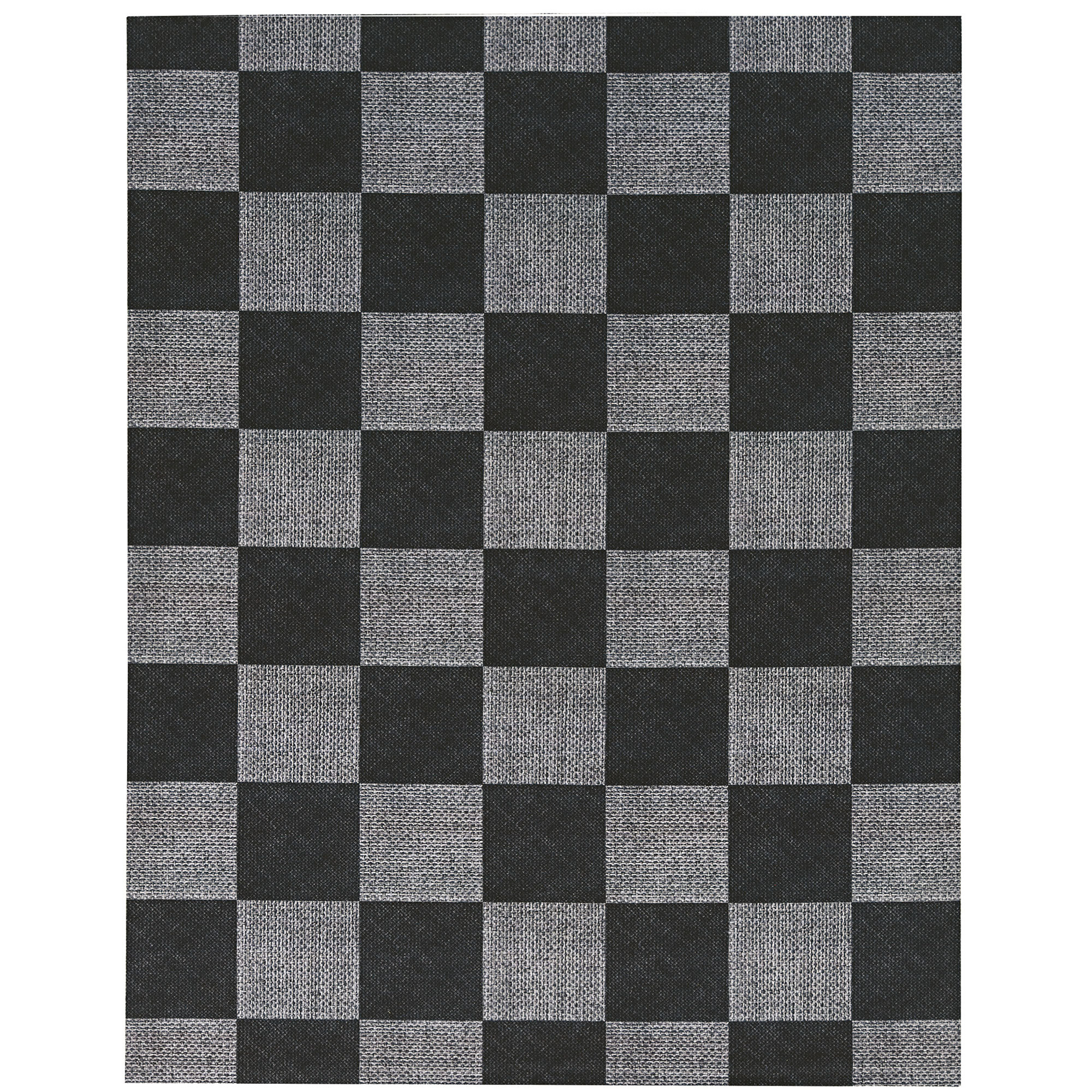 Gracie Oaks Jelte Checkered Looped Black/Gray Area Rug | Wayfair