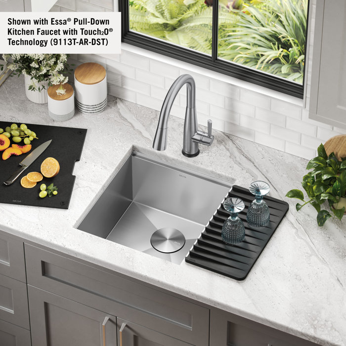 Delta Rivet™ 17" L Workstation Bar Prep Kitchen Sink Undermount 16 ...