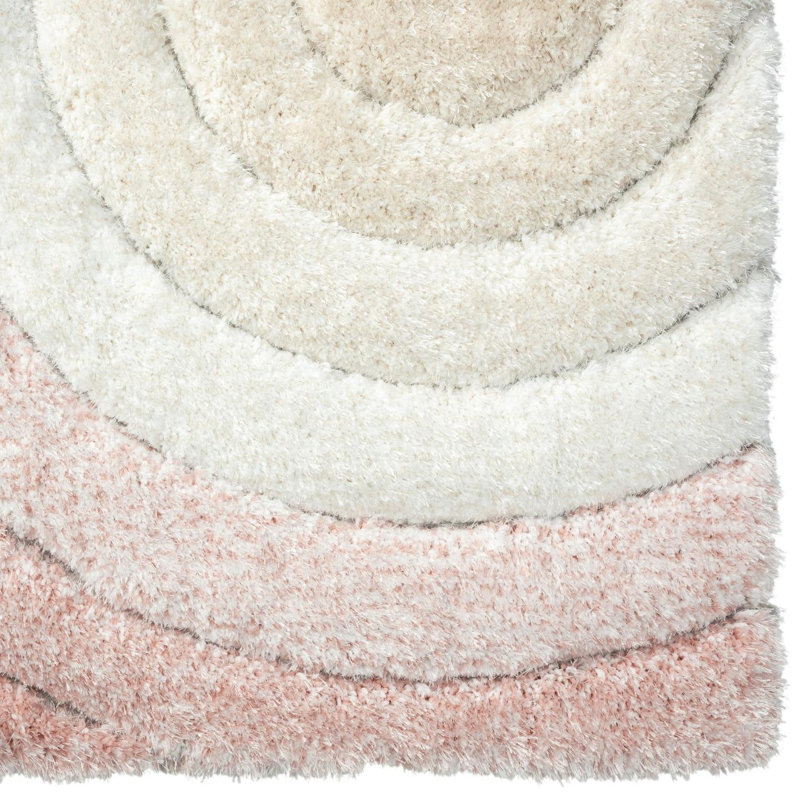 Orren Ellis Koo Performance Pink/Ivory Rug & Reviews | Wayfair