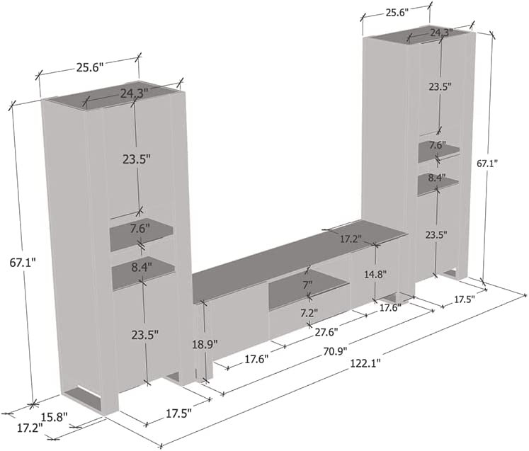 Orren Ellis Rushank Entertainment Center for TVs up to 88" with ...