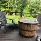 Sunbeam Wine Barrel Concrete Propane/Natural Gas Fire Pit & Reviews ...