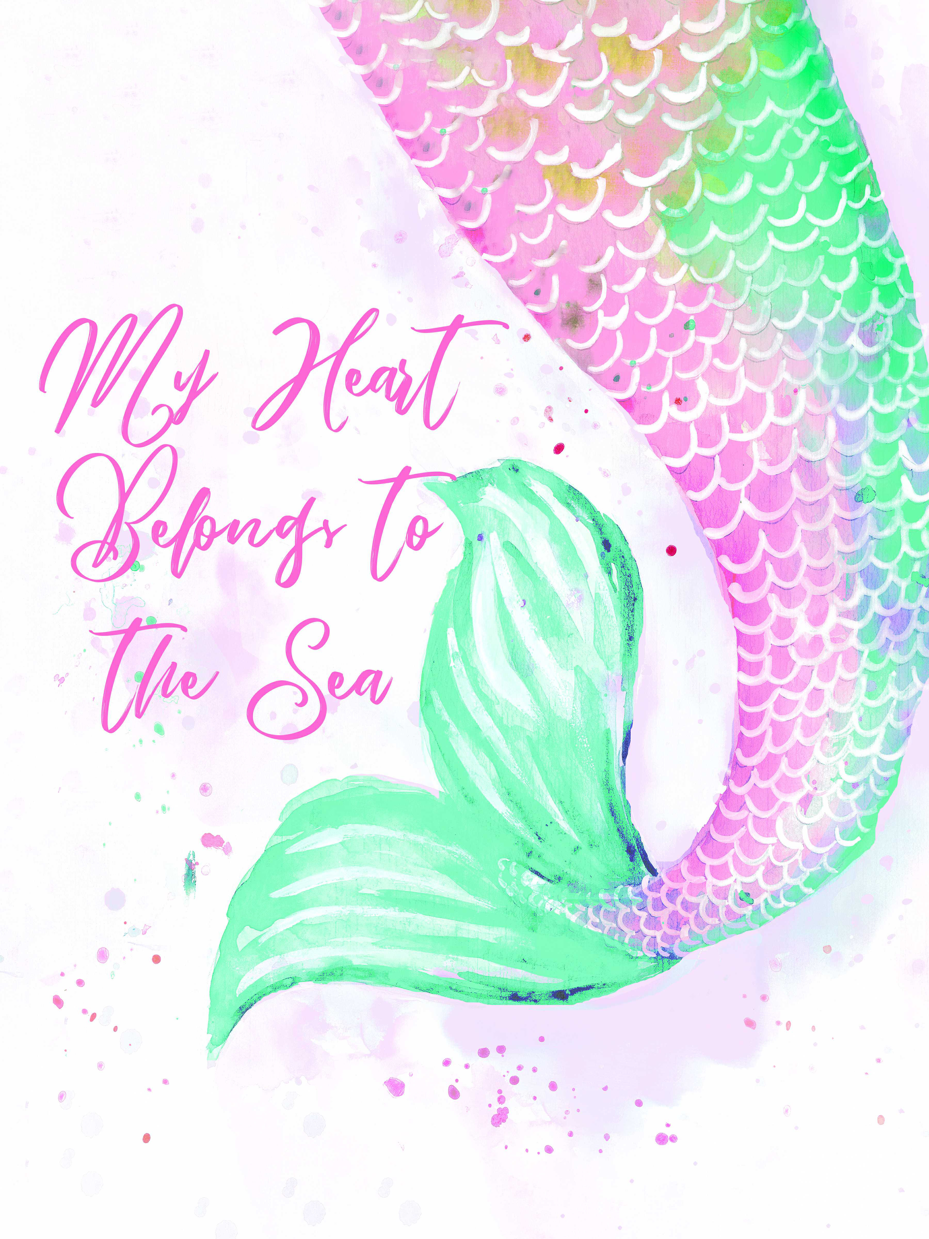 Trinx My Heart Sea Mermaid Tail - Wrapped Canvas Print | Wayfair