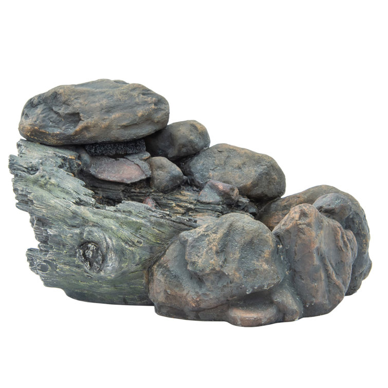 Union Rustic Geet Rock Pool Firestone Fountain with Light | Wayfair.co.uk