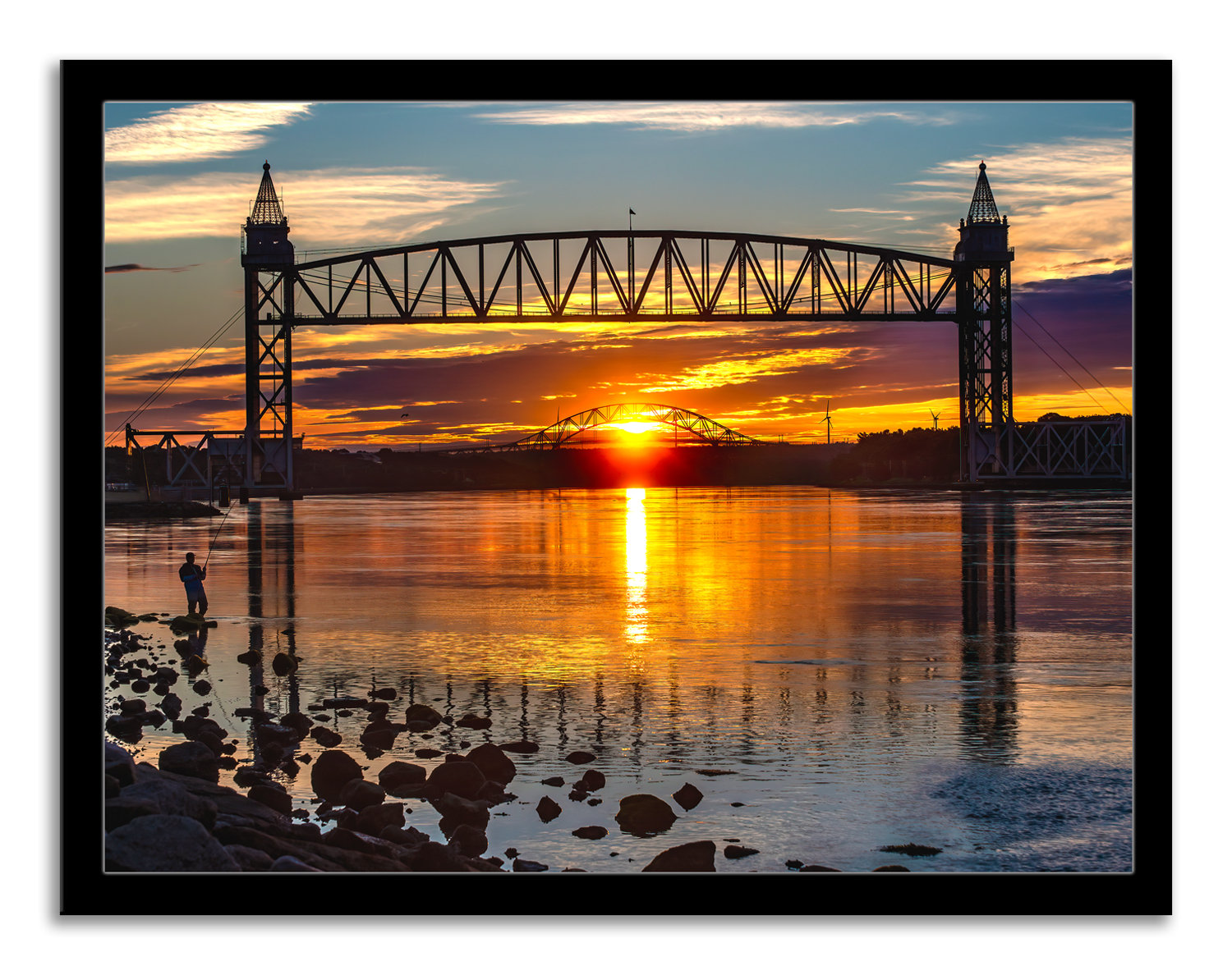 Ebern Designs Cape Cod Bourne Bridges At Sunrise by Wayne Collamore ...