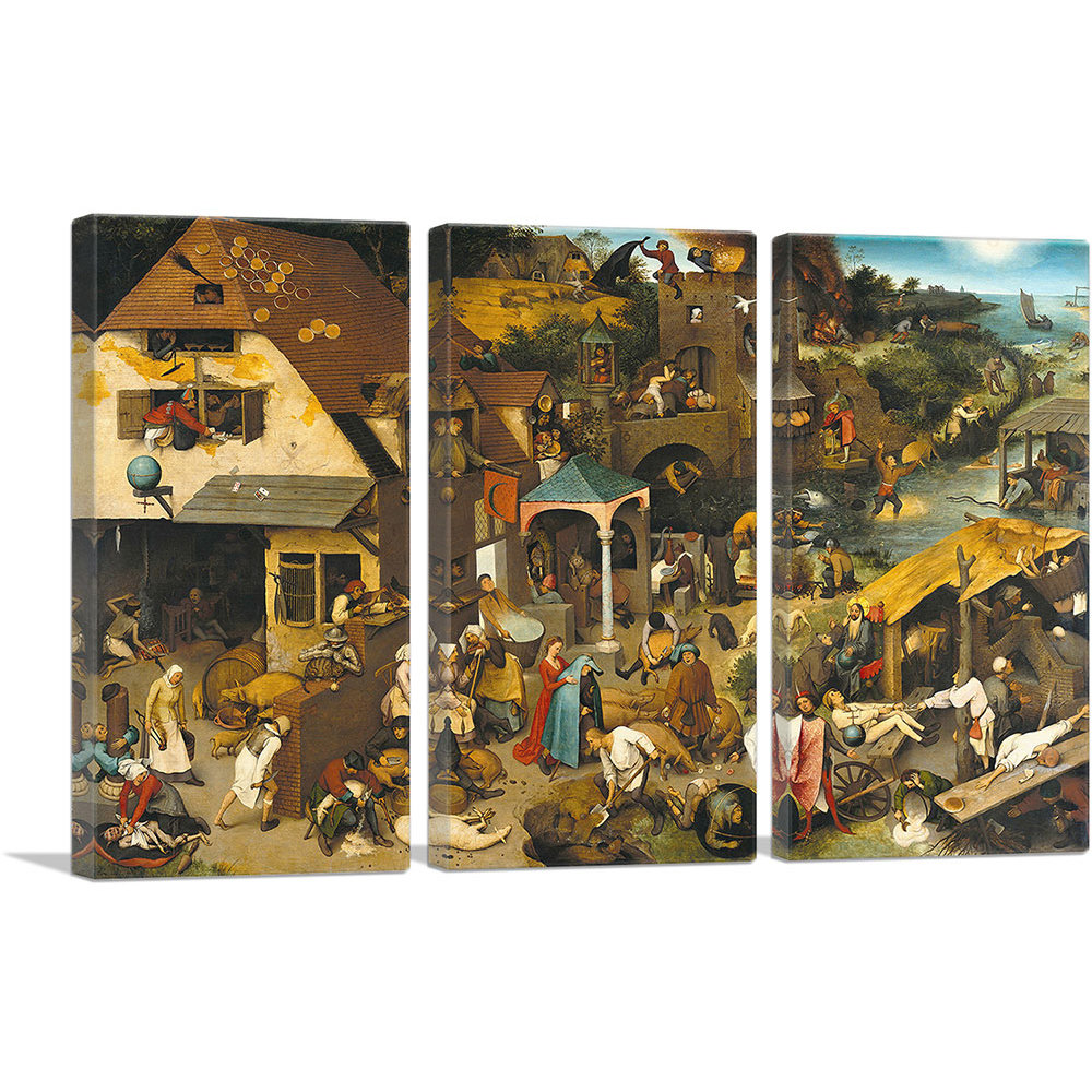 ARTCANVAS Netherlandish Proverbs 1559 by Pieter Bruegel The Elder - 3 ...