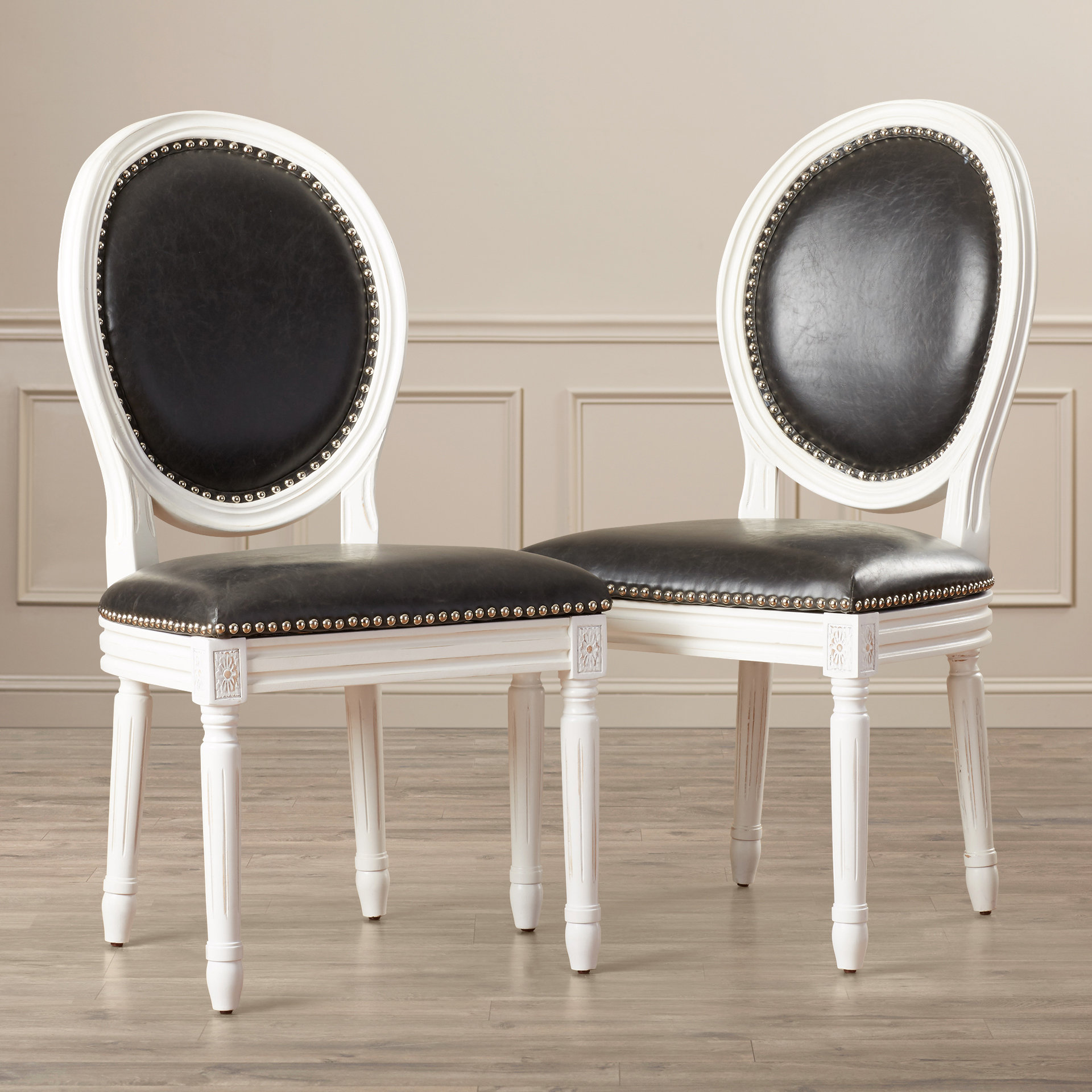 Laurel Foundry Modern Farmhouse King Louis Back Side Chair in Cream ...