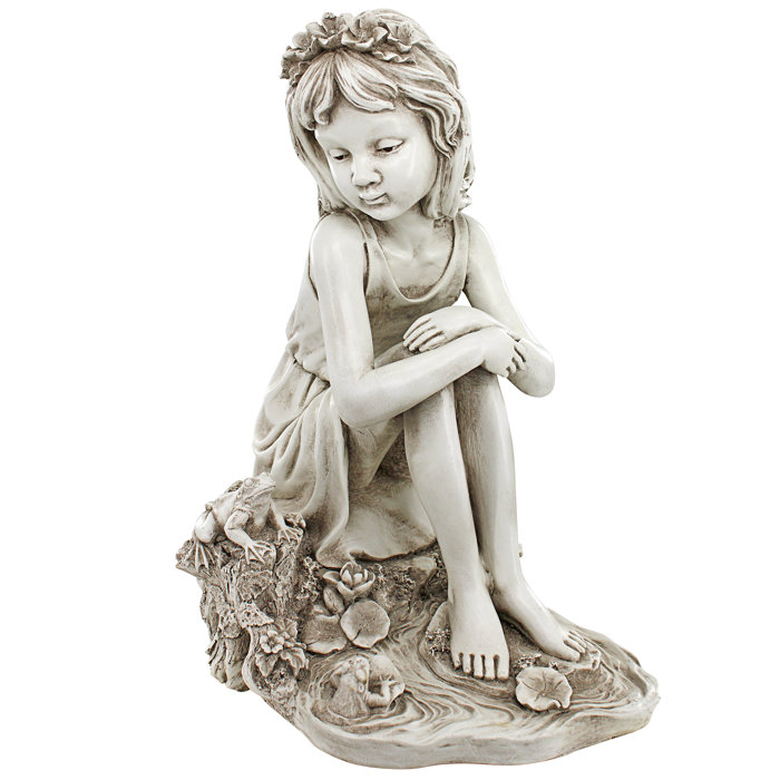 Design Toscano Pausing By The Pond Little Girl Statue | Wayfair