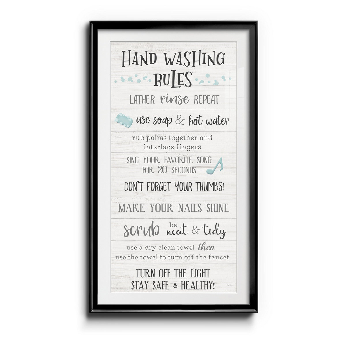 WexfordHome Hand Washing Rules Print | Wayfair