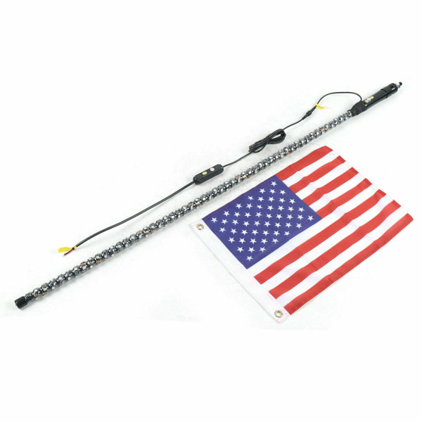 Arlmont & Co. Alagan 4ft RGB Spiral Whip LED Flag Light With Remote ...