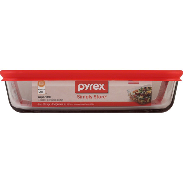 Pyrex Storage Plus Rectangle Dish 3 Cup Food Storage Container ...
