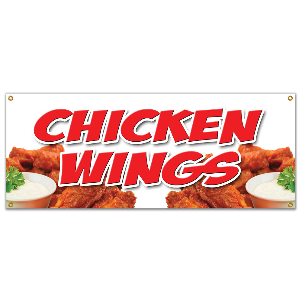SignMission Chicken Wings Banner Sign | Wayfair