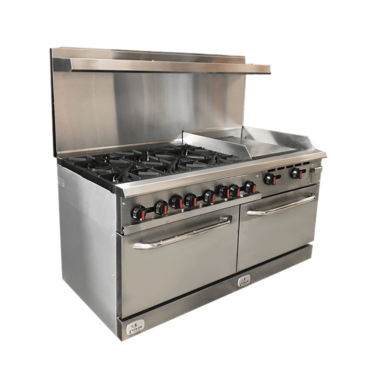 Cooler Depot 0'' Open Burners Double Oven Commercial Gas Range | Wayfair