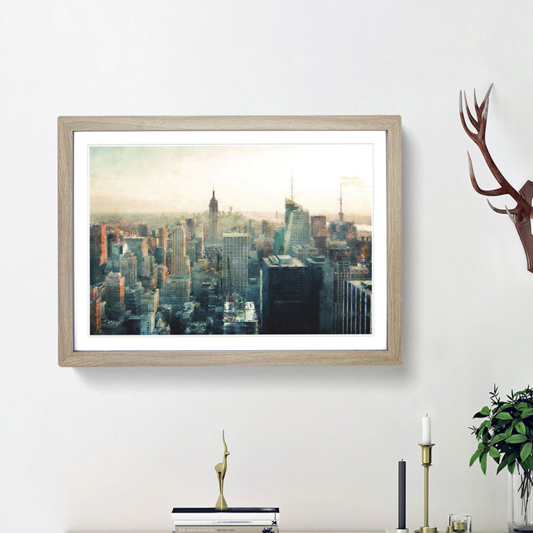 East Urban Home Manhattan Skyline in New York - Picture Frame Painting ...
