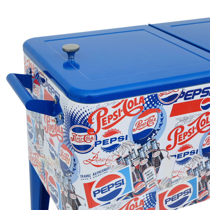 Permasteel Pepsi 80-Quart Classic Outdoor Patio Cooler on Wheels ...