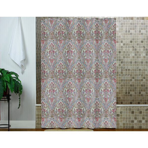 East Urban Home 100% Cotton Damask Shower Curtain | Wayfair