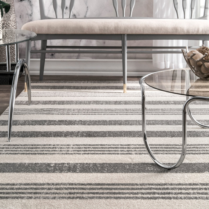 Latitude Run® Hayley Performance Gray/Ivory Rug & Reviews | Wayfair