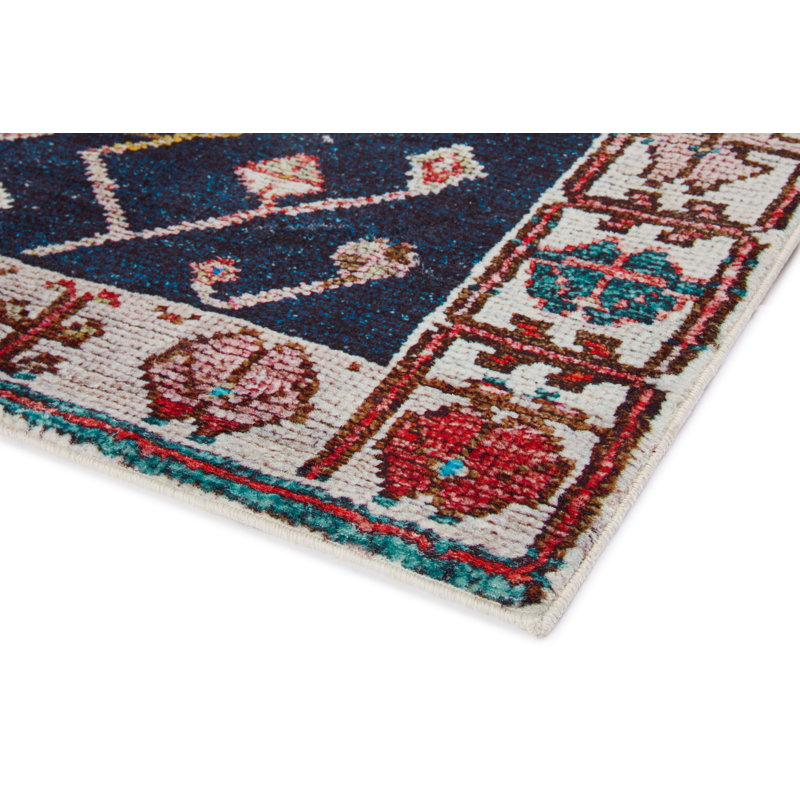 Bungalow Rose Performance Rust/Navy Rug & Reviews | Wayfair