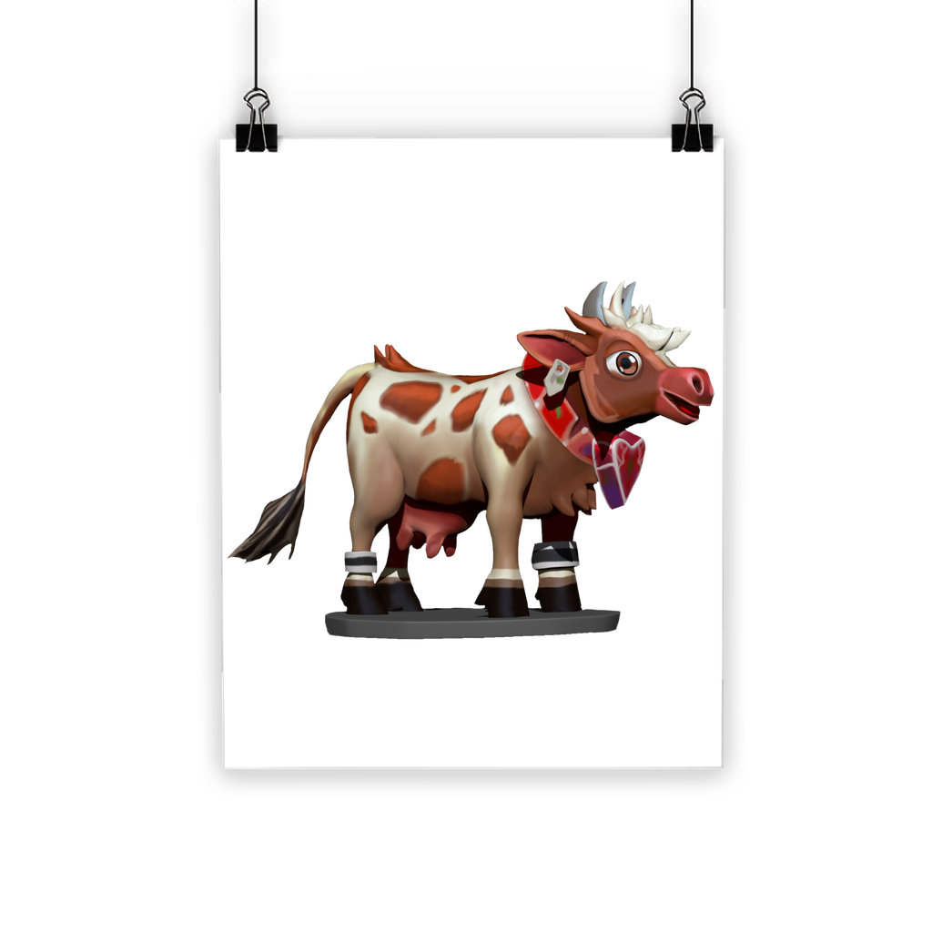 Marick Booster Light Brown Cow Classic Poster | Wayfair