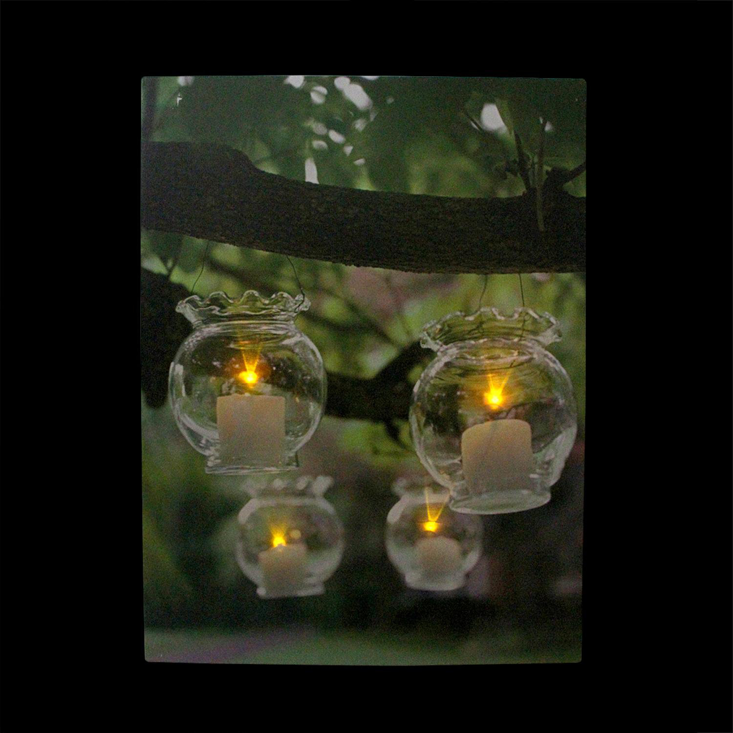 Northlight LED Lighted Flickering Garden Party Hanging Glass Candles ...