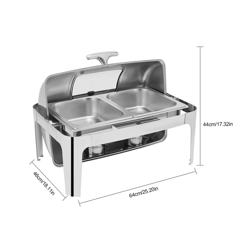 The Party Aisle™ Stainless Steel 14 Quarts Rectangle Chafing Dish | Wayfair