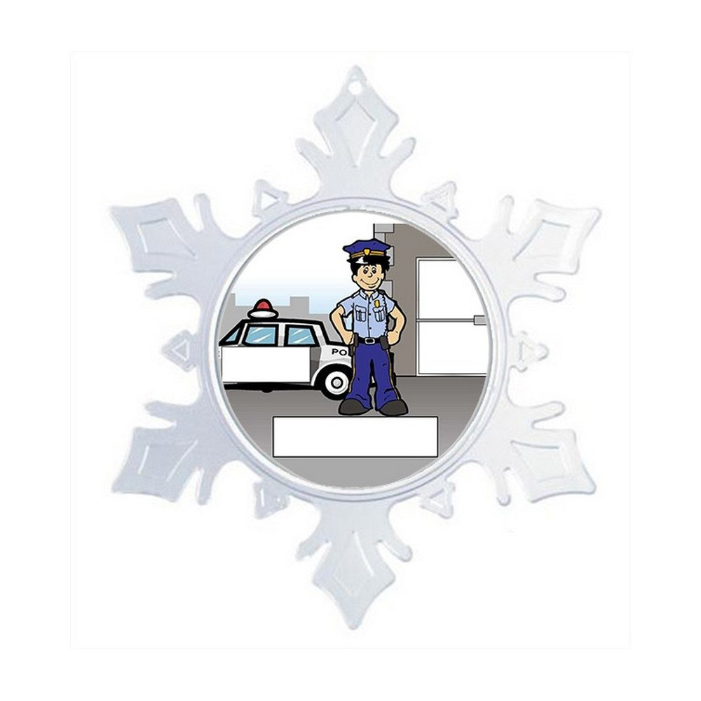 The Holiday Aisle® Personalized NTT Cartoon Snowflake Police Officer ...