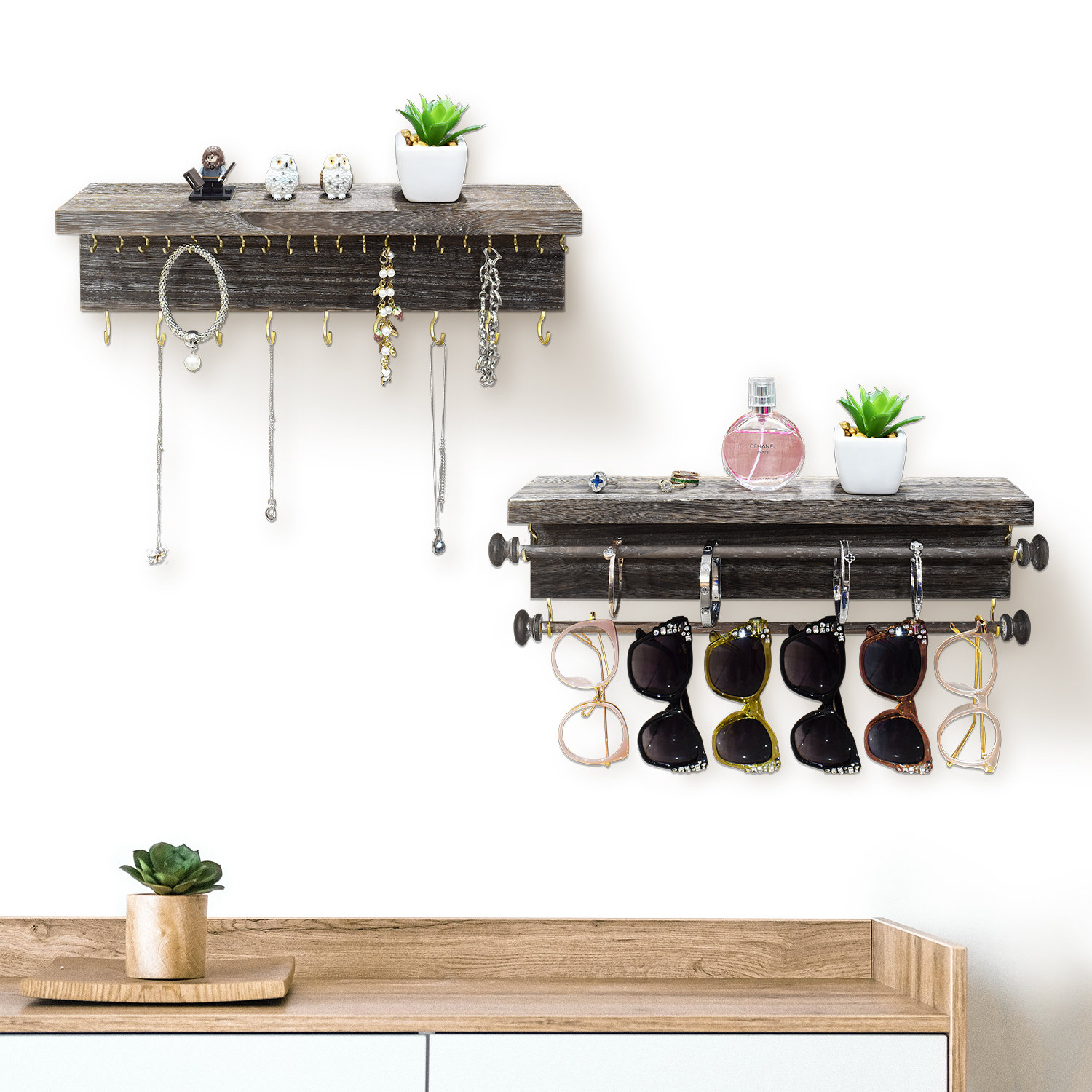 Millwood Pines Wall Mounted Jewelry Holder | Wayfair