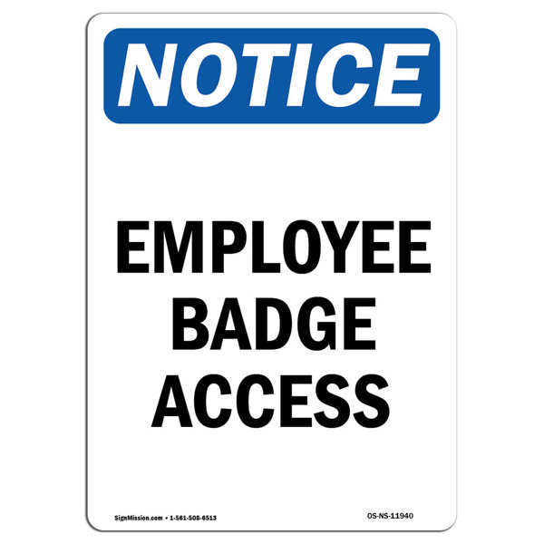 SignMission Employee Badge Access Sign | Wayfair