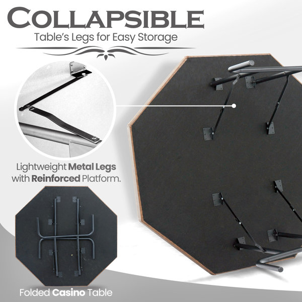 Serenelife 49.21'' 8 - Player Poker Table & Reviews | Wayfair