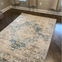 Ophelia & Co. Eugen Oriental Area Rug in Beige/Blue & Reviews | Wayfair