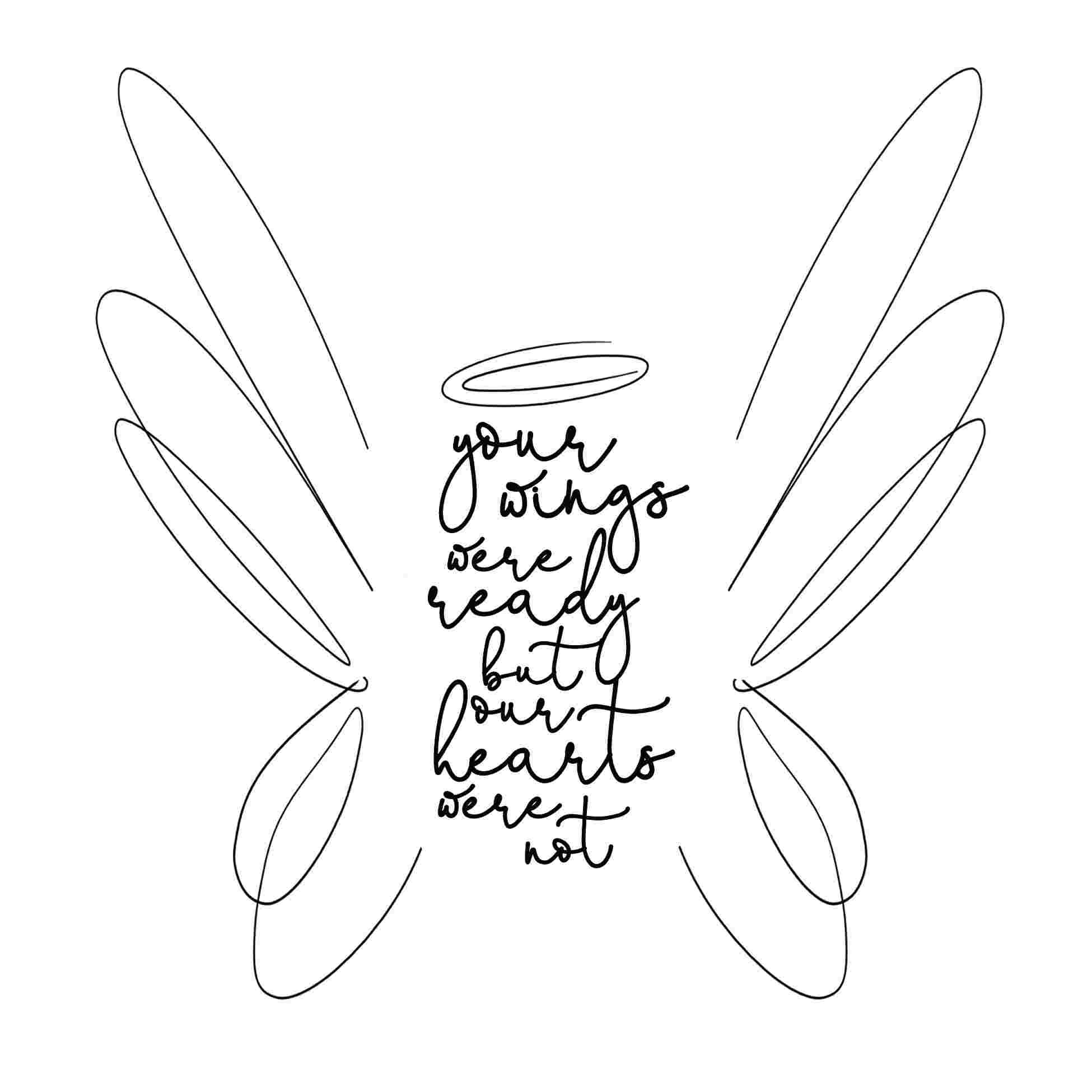 Trinx Your Wings Were Ready Script Black On Canvas Textual Art | Wayfair