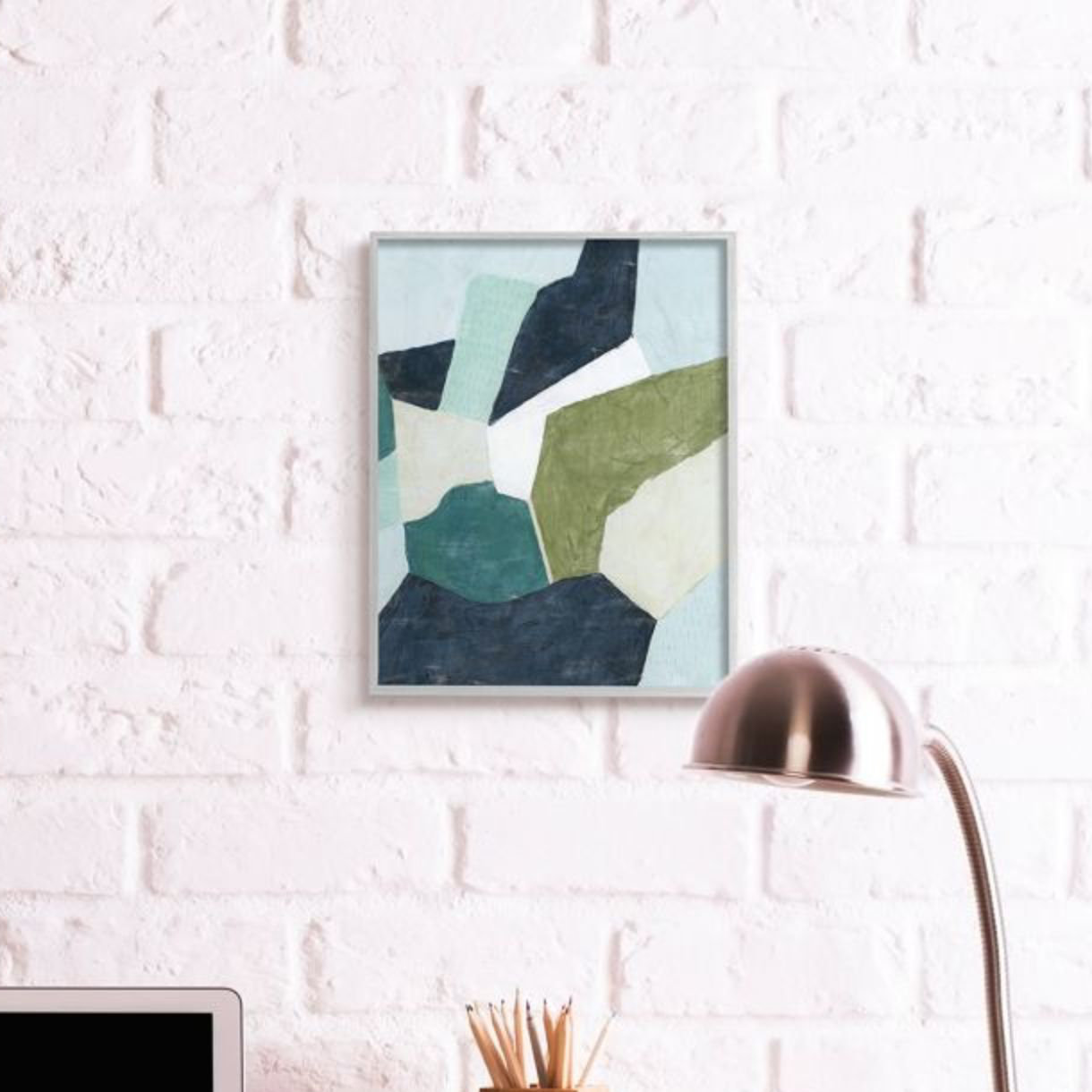 Stupell Industries Abstract Dynamic Infused Shapes Blue Green Beige by ...