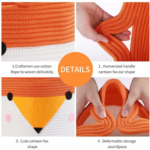 Redwood Rover Cute Fox Basket | Wayfair