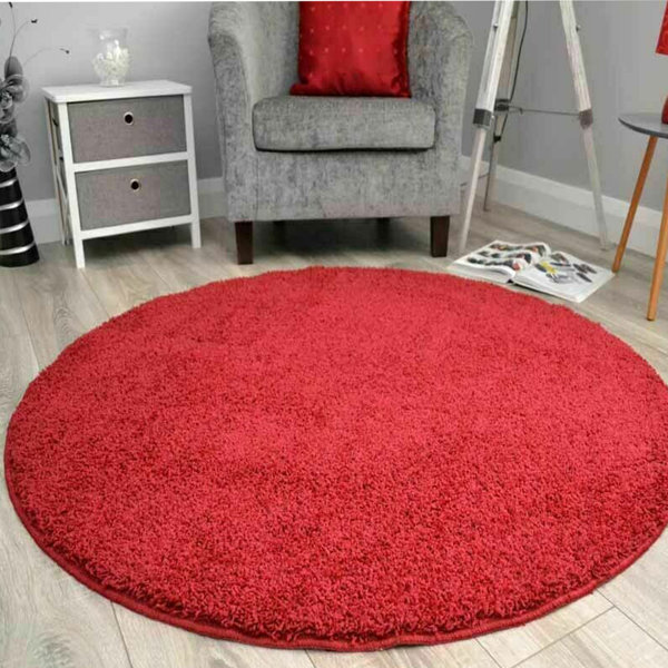 Ebern Designs MODERN Circle Round Verona Shaggy Rugs Thick Pile Floor ...