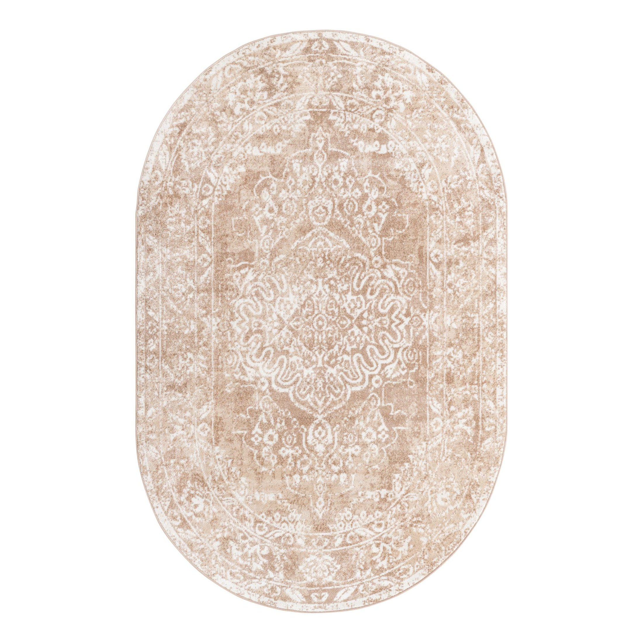 Bungalow Rose Oval Oriental Machine Woven 5' x 8' Polypropylene Area ...