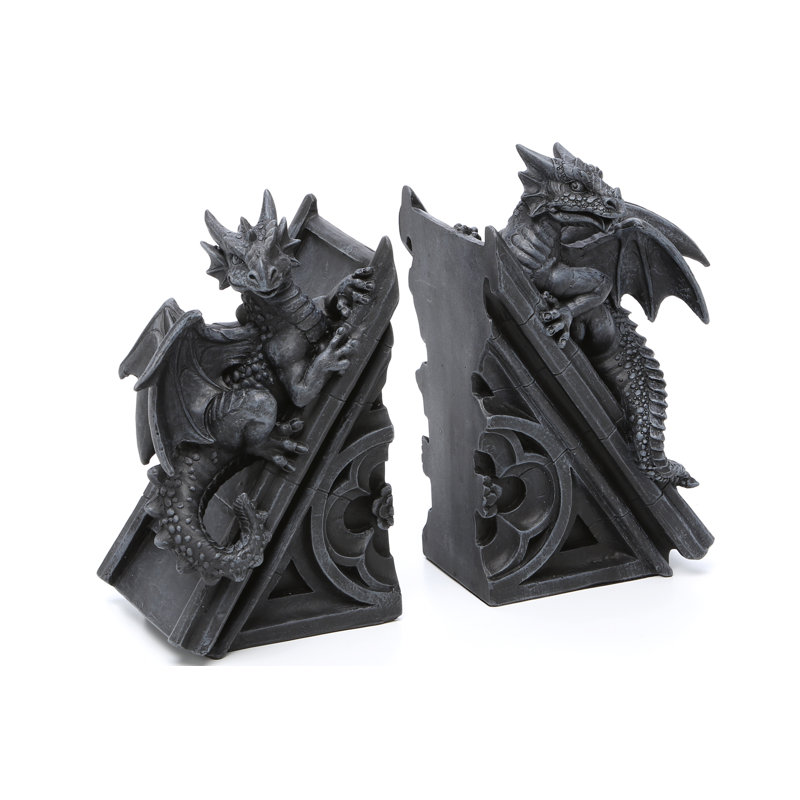Design Toscano Gothic Castle Dragons Sculptural Bookends & Reviews ...