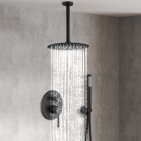 RoomTec Ceiling Mounted Shower System with Handheld Shower and Valve ...