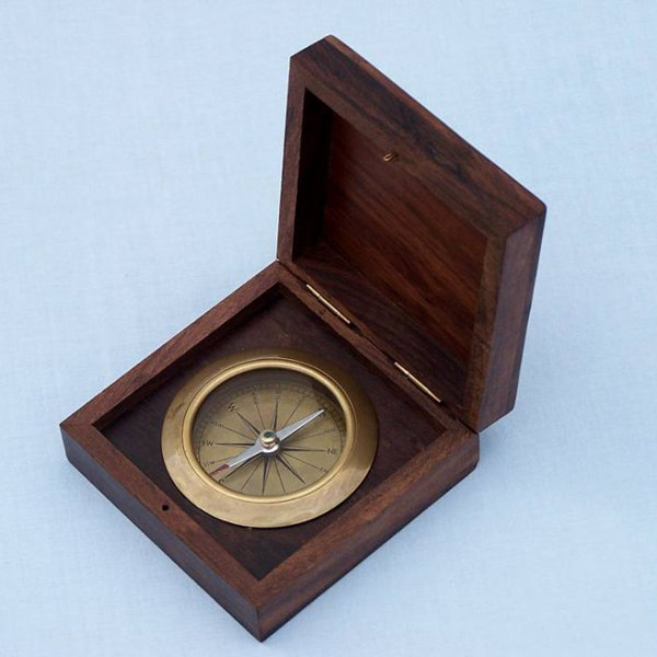 Breakwater Bay Decorative Desk Compass with Rosewood Box | Wayfair