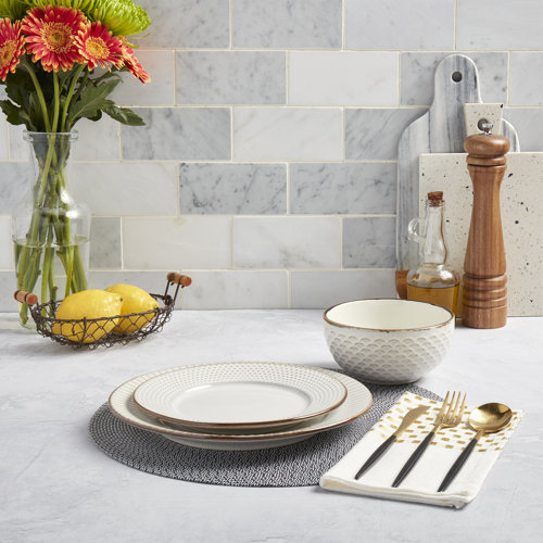 World Menagerie Hub Stoneware Dinnerware Set - Service for 4 & Reviews ...