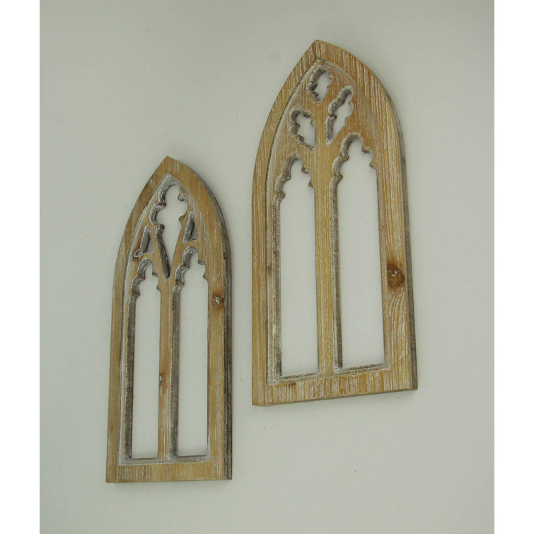 Ophelia & Co. Whitewashed Wood Gothic Arch Window Frame Wall Decor 2 ...