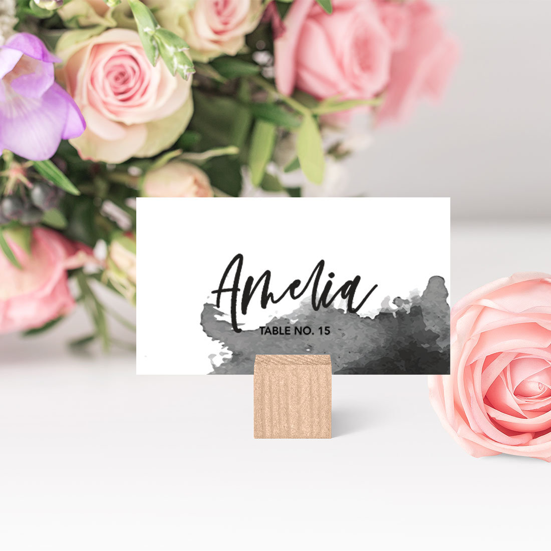 Koyal Wholesale Ombre Gray Watercolor Place Cards For Wedding Party ...