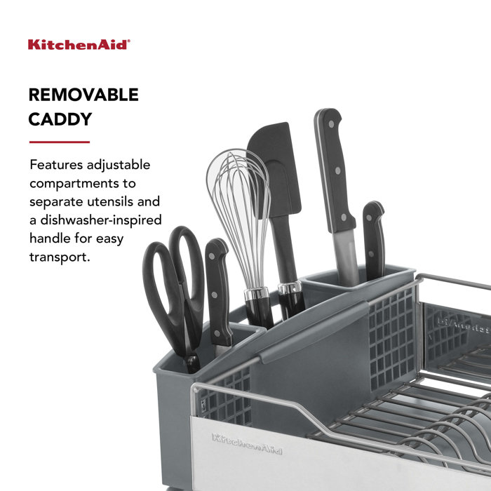 KitchenAid Full Size Dish Rack, Light Grey & Reviews | Wayfair