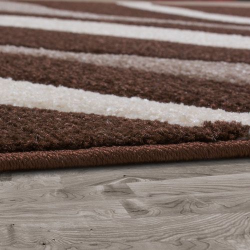 Wrought Studio Jase Performance Brown/White Rug | Wayfair
